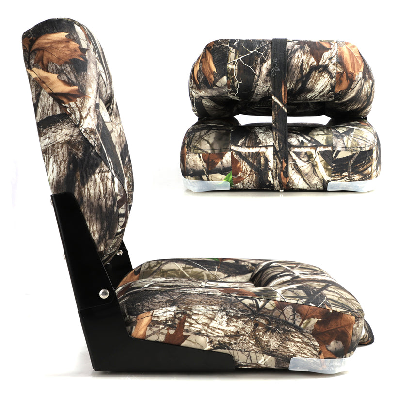 NORTHCAPTAIN Low Back Folding Fishing Boat Seat,Camo,2 Seats